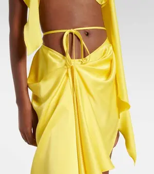 David Koma Draped Satin Top And Skirt Set