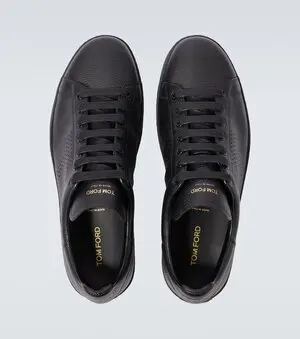 TOM FORD Warwick Perforated Leather Lace-up Sneakers - Black