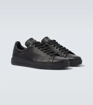 TOM FORD Warwick Perforated Leather Lace-up Sneakers - Black