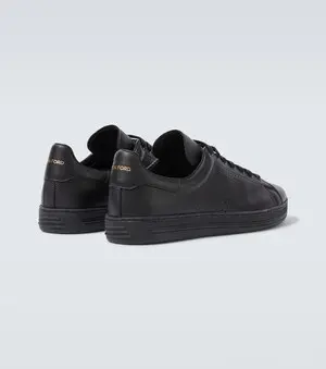 TOM FORD Warwick Perforated Leather Lace-up Sneakers - Black