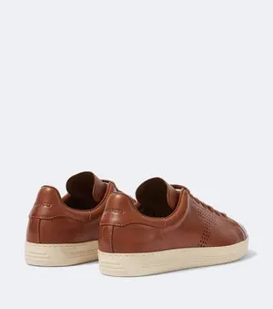 TOM FORD Warwick Perforated Leather Sneakers - Brown