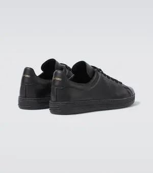 TOM FORD Warwick Perforated Leather Sneakers - Black