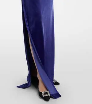 Alex Perry Draped Velvet Bustier Gown