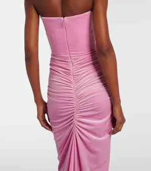 Alex Perry Ruched Velvet Bustier Gown