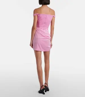 Alex Perry Draped Velvet Bustier Dress