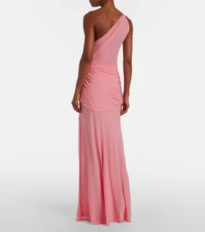 Alex Perry Gathered One-shoulder Jersey Gown
