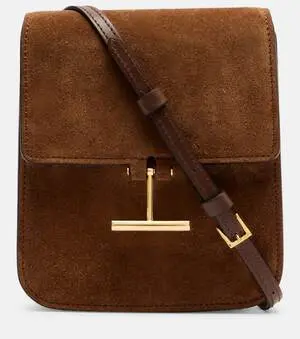 TOM FORD Tara Mini Suede Crossbody Bag - Brown