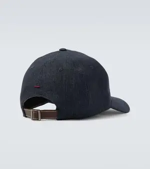 Brunello Cucinelli Embroidered Linen Baseball Cap