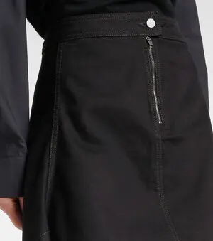 LEMAIRE Asymmetric Denim Midi Skirt - Black