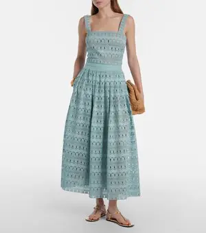 Elie Saab Knitted Silk-blend Crop Top - Blue