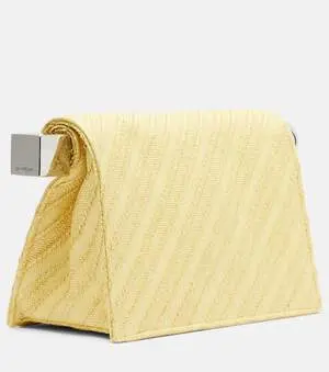 Jacquemus Rond Carré Raffia-effect Clutch - Yellow
