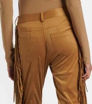 Norma Kamali Fringed Slim Pants
