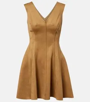 Faux Suede Fit & Flare Minidress