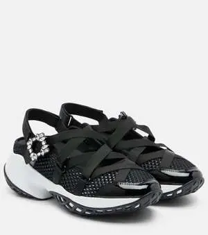 ROGER VIVIER Viv' Run Embellished Sneakers - Black