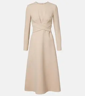 EMILIA WICKSTEAD Elta Wool Crêpe Midi Dress - Beige