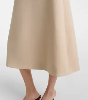 EMILIA WICKSTEAD Elta Wool Crêpe Midi Dress - Beige