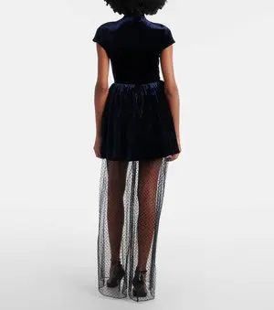 Alaïa Velvet Mini Dress - Blue