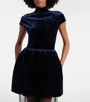 Alaïa Velvet Mini Dress - Blue