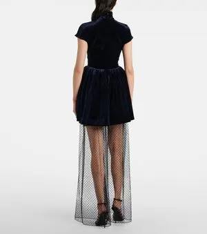 Alaïa Velvet Mini Dress - Blue