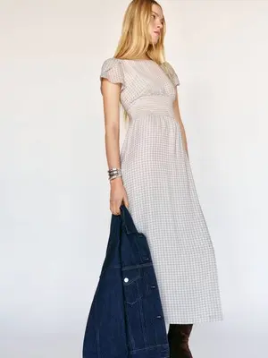 REFORMATION Drusilla Plaid Dress - Black