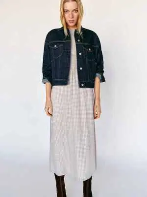 REFORMATION Drusilla Plaid Dress - Black