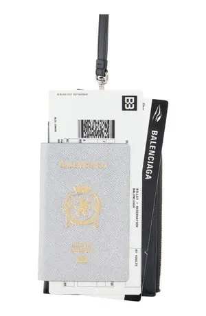 Balenciaga Passport Leather Phone Case - 8103 Silver