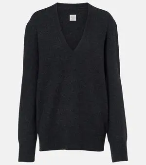 TOTEME Cashmere V-neck Sweater - Grey