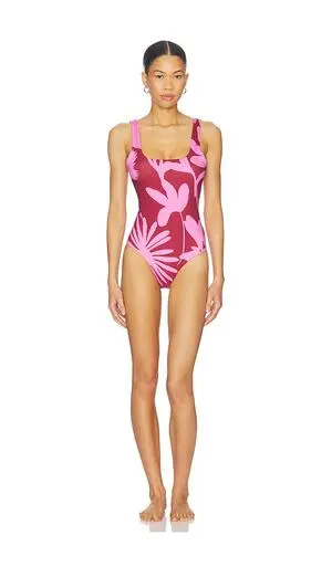 Eywasouls Malibu Aurora One Piece - Red Wine Pink Delight