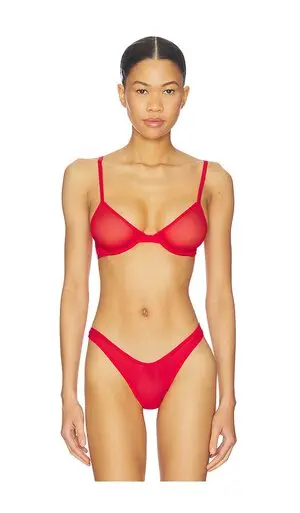Kiki De Montparnasse Brienne Molded Demi Bra - Red