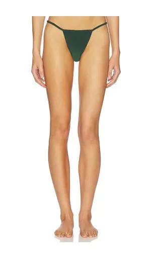Norma Kamali No Tie Bikini Bottom - Dark Emerald