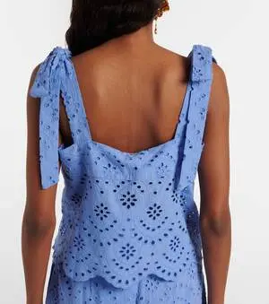 Poupette St Barth Noa Broderie Anglaise Cotton Top