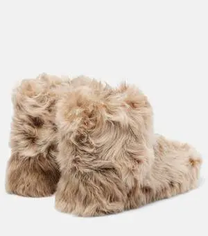 CHRISTEN Shearling Ankle Boots - Beige