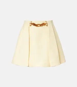 Balmain Chain-detail Pleated Miniskirt - White