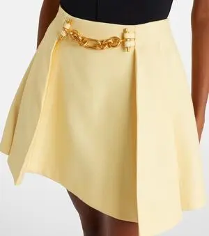 Balmain Chain-detail Pleated Miniskirt - White