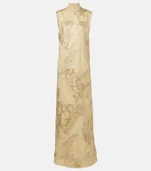 TALLER MARMO Gilded Miami Fil Coupe Maxi Dress - Gold