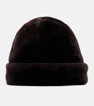 Nour Hammour Blokes Shearling Hat - Brown
