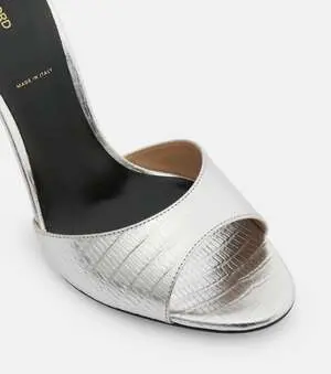 TOM FORD Spire Metallic Leather Sandals