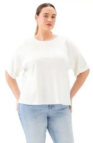Karen Kane Cuffed Sleeve Ribbed T-shirt