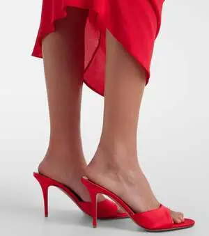 Amina Muaddi Elodie 90 Satin Mules