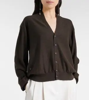 LEMAIRE Twisted Wool-blend Cardigan - Brown