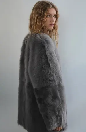 Mango Reversible Shearling And Leather Coat