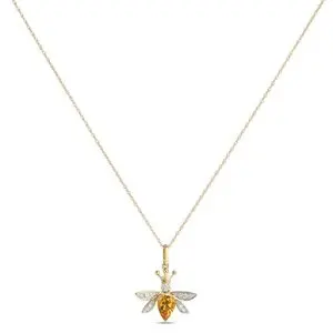 Benbridge Citrine And Diamond Bee Pendant, 14k Yellow Gold - Orange