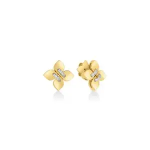 Roberto Coin 18k Gold Diamond Flower Stud Earrings - Tt