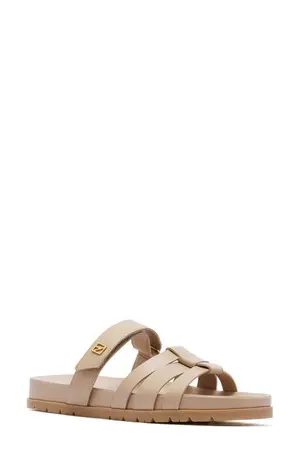 FRANKIE4 Leather Slide Sandal - Oat Milk