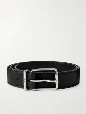 Loewe Essential 3.2cm Full-grain Leather Belt - Black