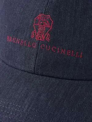 Brunello Cucinelli Logo-embroidered Linen Baseball Cap - Navy