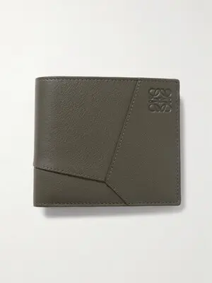 Loewe Puzzle Logo-embossed Leather Billfold Wallet - Green