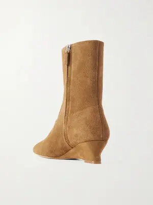 Le Monde Beryl Suede Wedge Ankle Boots - Brown