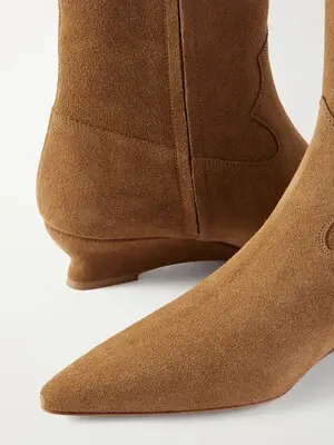 Le Monde Beryl Suede Wedge Ankle Boots - Brown