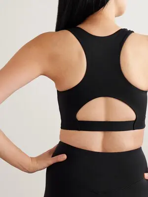 ERES Marie-josé Cutout Embroidered Stretch-jersey Sports Bra - Black